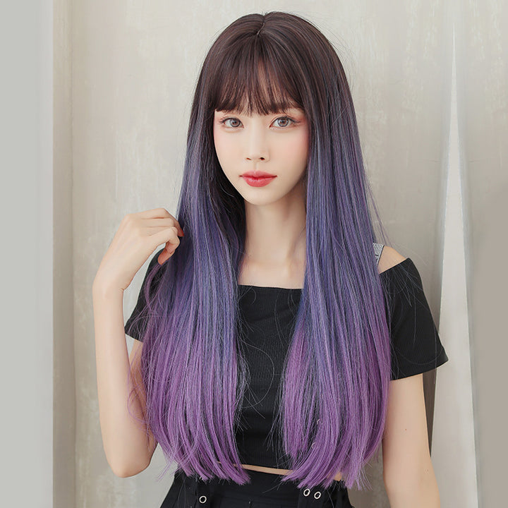 Blue-purple gradient long straight hair wig KF9266 – unzzy