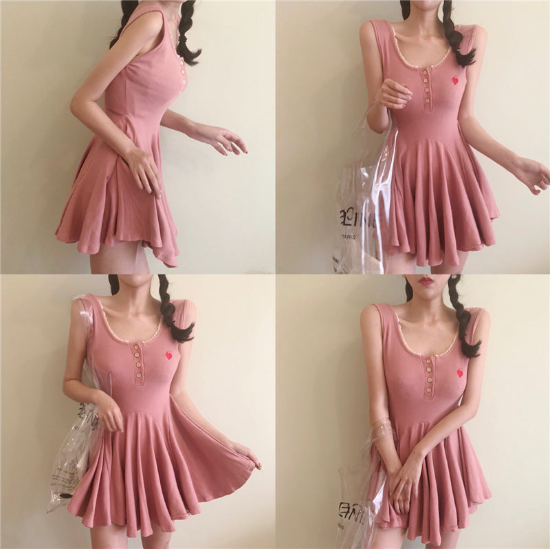 Soft sister, sweet and irregular slim dress KF2019 – unzzy
